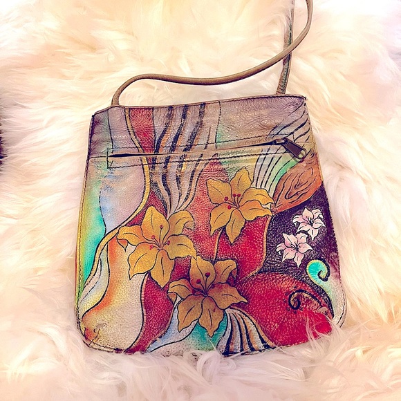 Anuschka | Bags | Anuschka Hand Painted Leather Cross Body | Poshmark